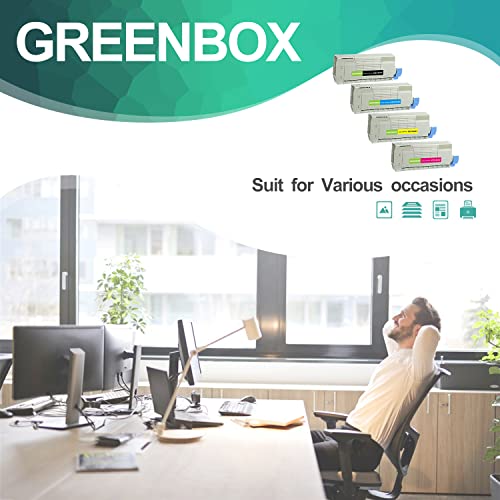 GREENBOX Compatible Toner Cartridge Replacement for Oki-Okidata 43324403 43324404 43324402 43324401 for OKI C5500 C5500N C5600 C5650DN C5700 C5800LDN C5950 Type C8 (1 Black 1 Cyan 1 Magenta 1 Yellow)