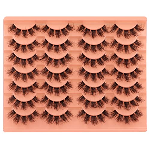 Alice Brown Lashes False Eyelashes Wispy Lashes DIY Lash Clusters Mink Fluffy Volume Russian Strip Lashes Eyelash Extensions Eye Lashes Pack Fake Lashes 14 Pairs by ALICE, 28.0 Count