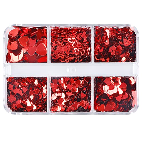 Holographic Nail Art Glitter 3D Holographic Nail Sequins Hollow Heart Glitters Flakes for Nail Art Craft