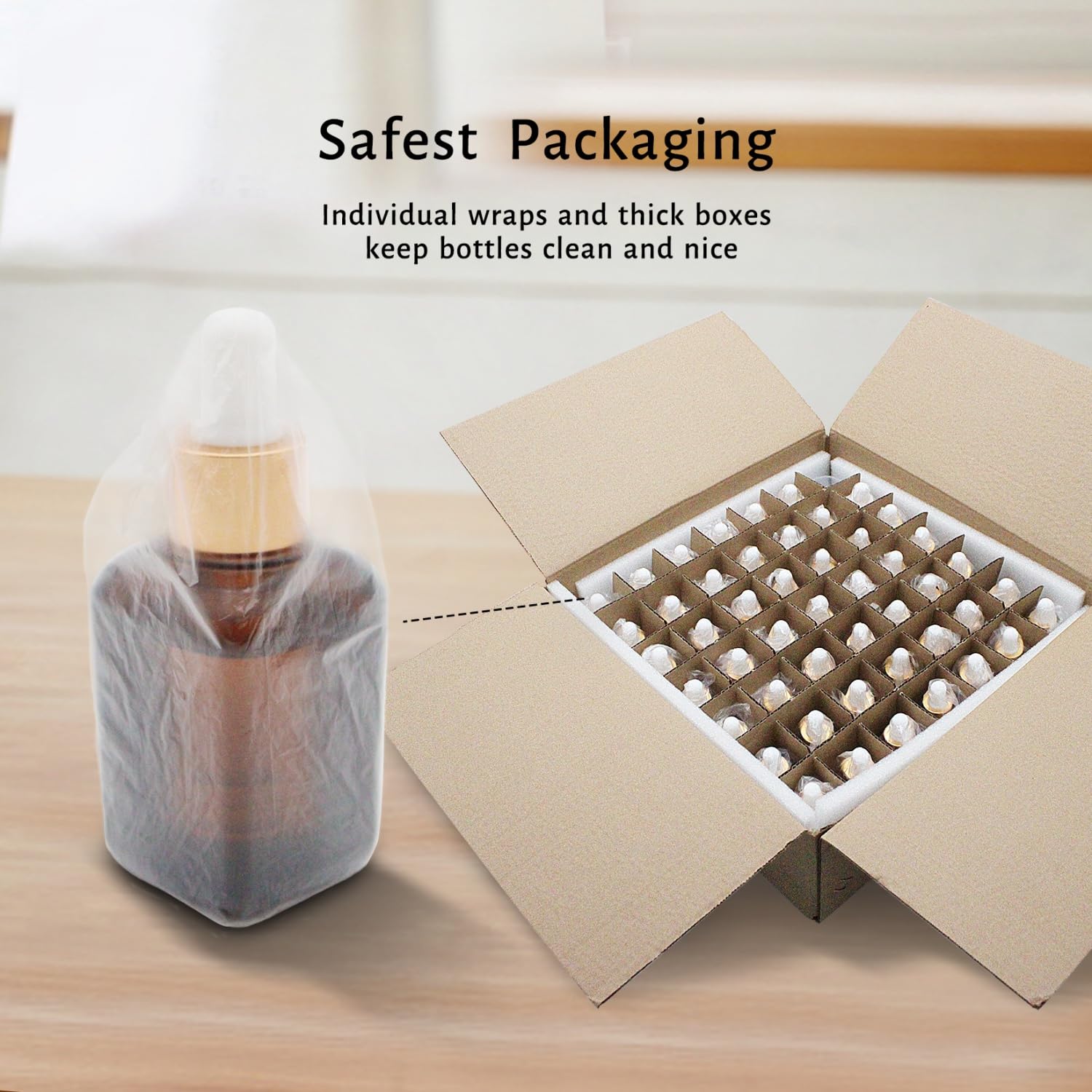 Yoken 72pack Square Dropper Bottle 1 oz Glass Bottles with Dropper Clear Eye Dropper Bottle for Essential Oils - 30ml Leakproof Tincture Bottles with Gold Cap, Silicone Measuring Cup, Funnel and Label