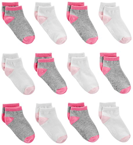 Simple Joys by Carter's Baby 12-Pack Socks, Pink/Grey/White, 4-5T