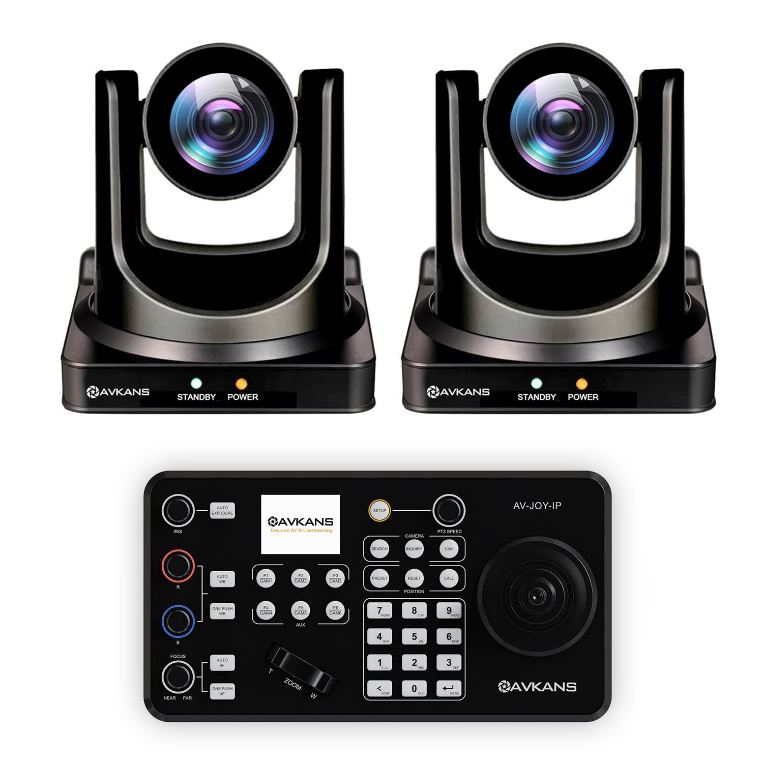 AVKANS 30X HDMI SDI PTZ Camera Kits Super Joystick Controller for Live Streaming Services