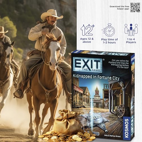 Exit: Kidnapped in Fortune City| Exit: The Game - A Kosmos Game | Family-Friendly, Card-Based at-Home Escape Room Experience for 1 to 4 Players, Ages 12+