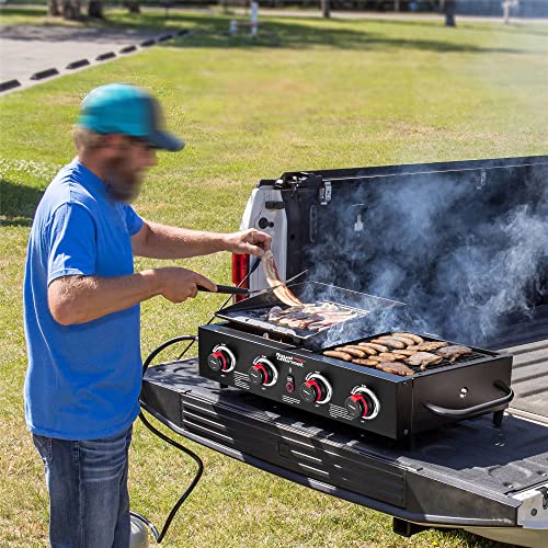 Royal Gourmet 4- Burner Portable Propane Griddle Grill Combo tailgater Griddle Flat Top Propan Gas Grill, Black, GD4002TB & Creole Feast CR4002T 40-Inch Premium Oxford Griddle, Black