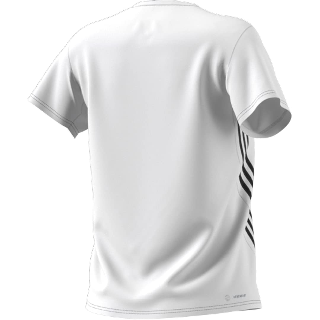 adidas Women's Training Icon 3 Stripe Tee, White/Black, Large