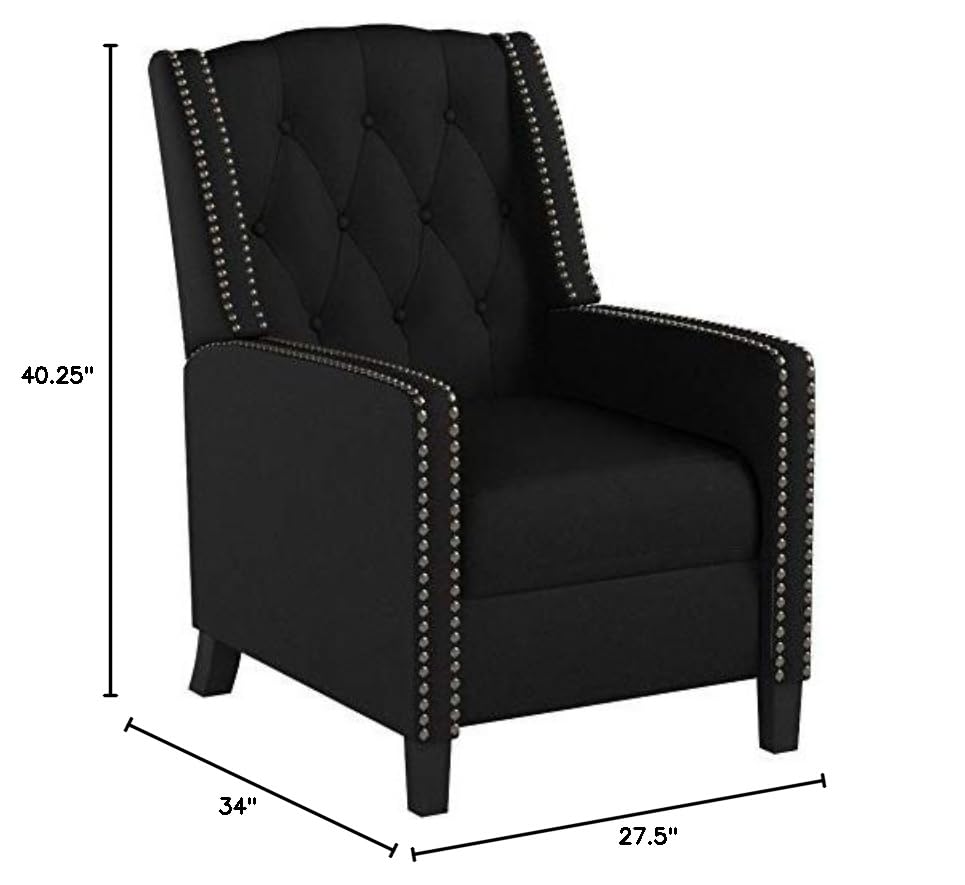 Christopher Knight Home Izidro Traditional Fabric Recliner, Dark Charcoal / Dark Brown