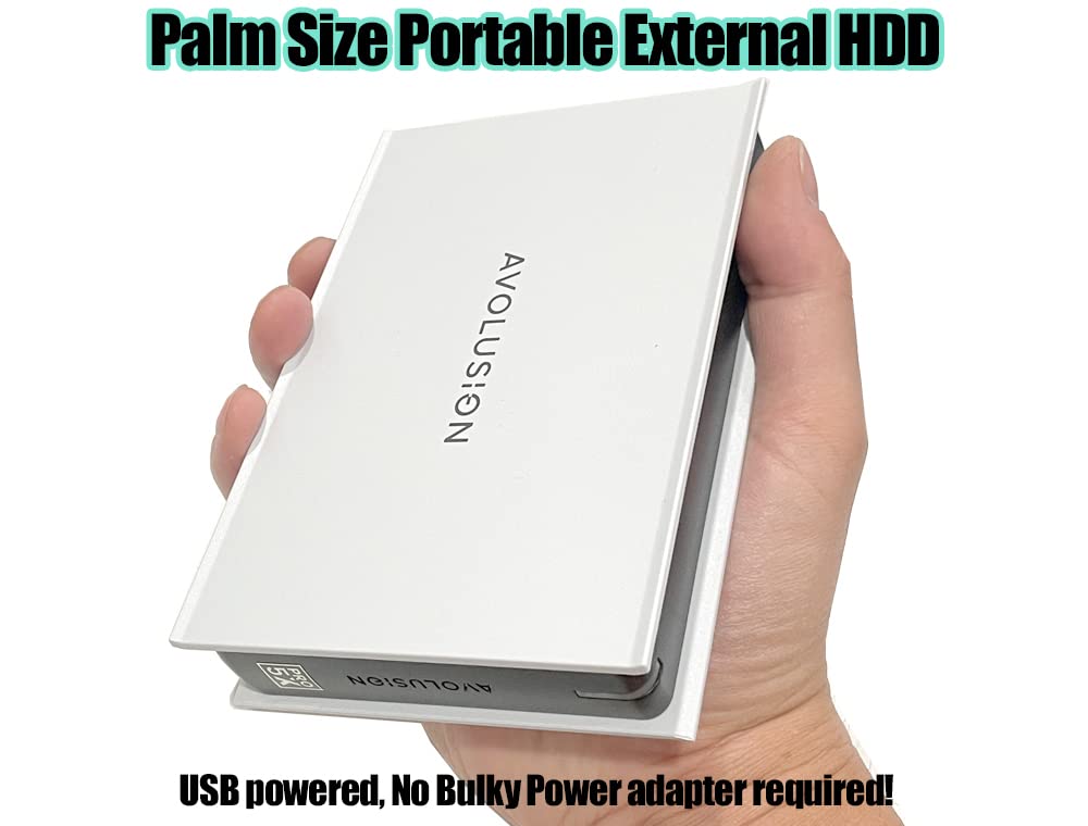 Avolusion Mini Pro-5X 4TB USB 3.0 Portable External Hard Drive - White (Windows OS NTFS Pre-Formatted) - 2 Year Warranty