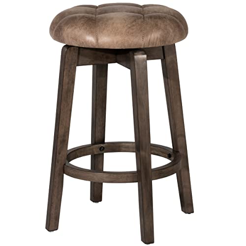 Hillsdale Furniture Odette Backless Swivel Counter Stool, Rustic Gray