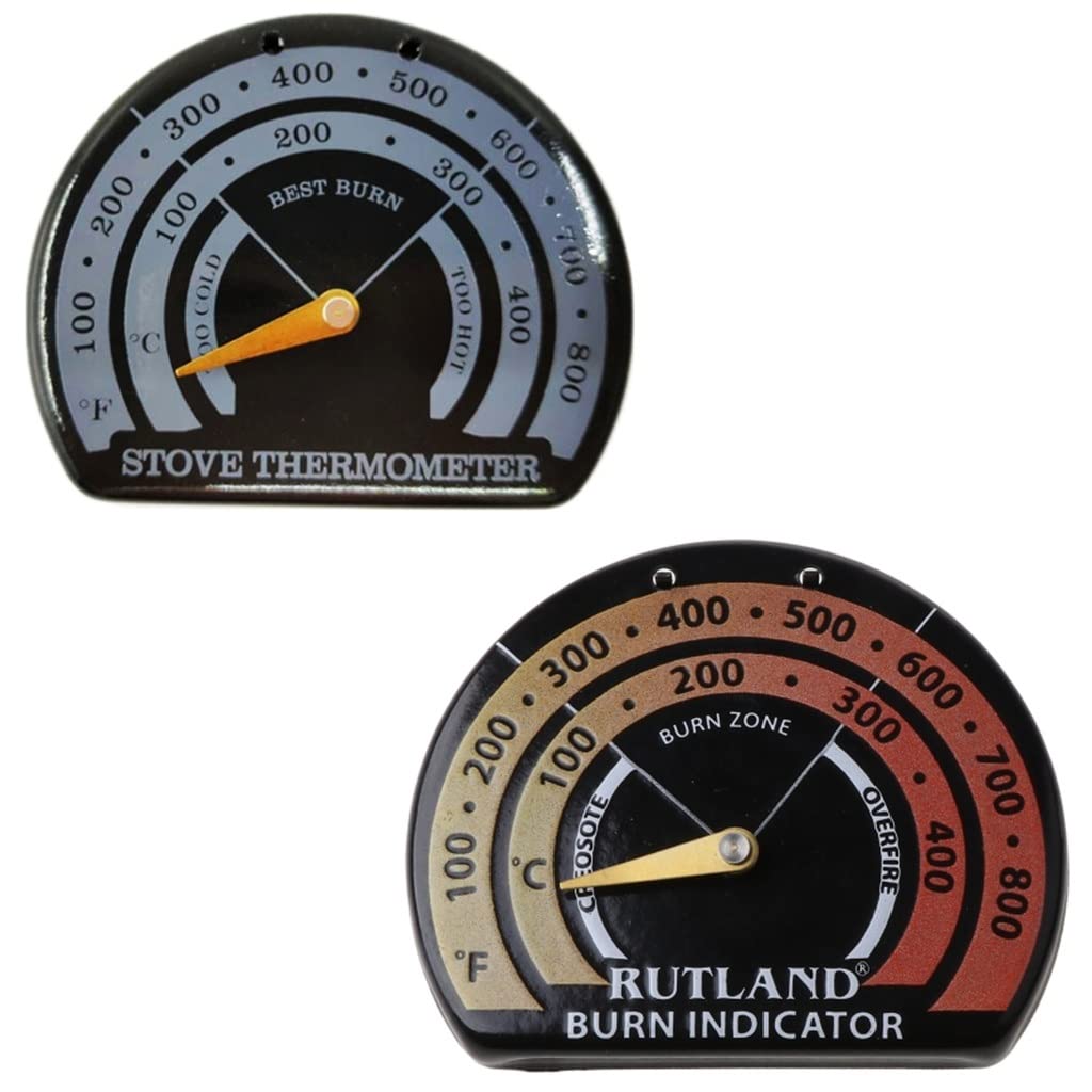 UXZDX CUJUX Magnetic Wood Fireplace Fan Stove Thermometer with Probe Household Sensitivity Barbecue Oven Tool (Color : Black, Size : 8.5x7x0.9cm)