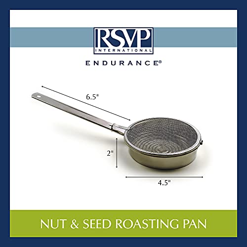RSVP International Kitchen Roasting Collection Dishwasher Safe, Nut/Seed Toasting Pan, Stainless Steel