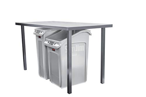 Rubbermaid Commercial Products 2026721 Slim Jim Under-Counter Trash Can with Venting Channels, 23 Gallon, Gray