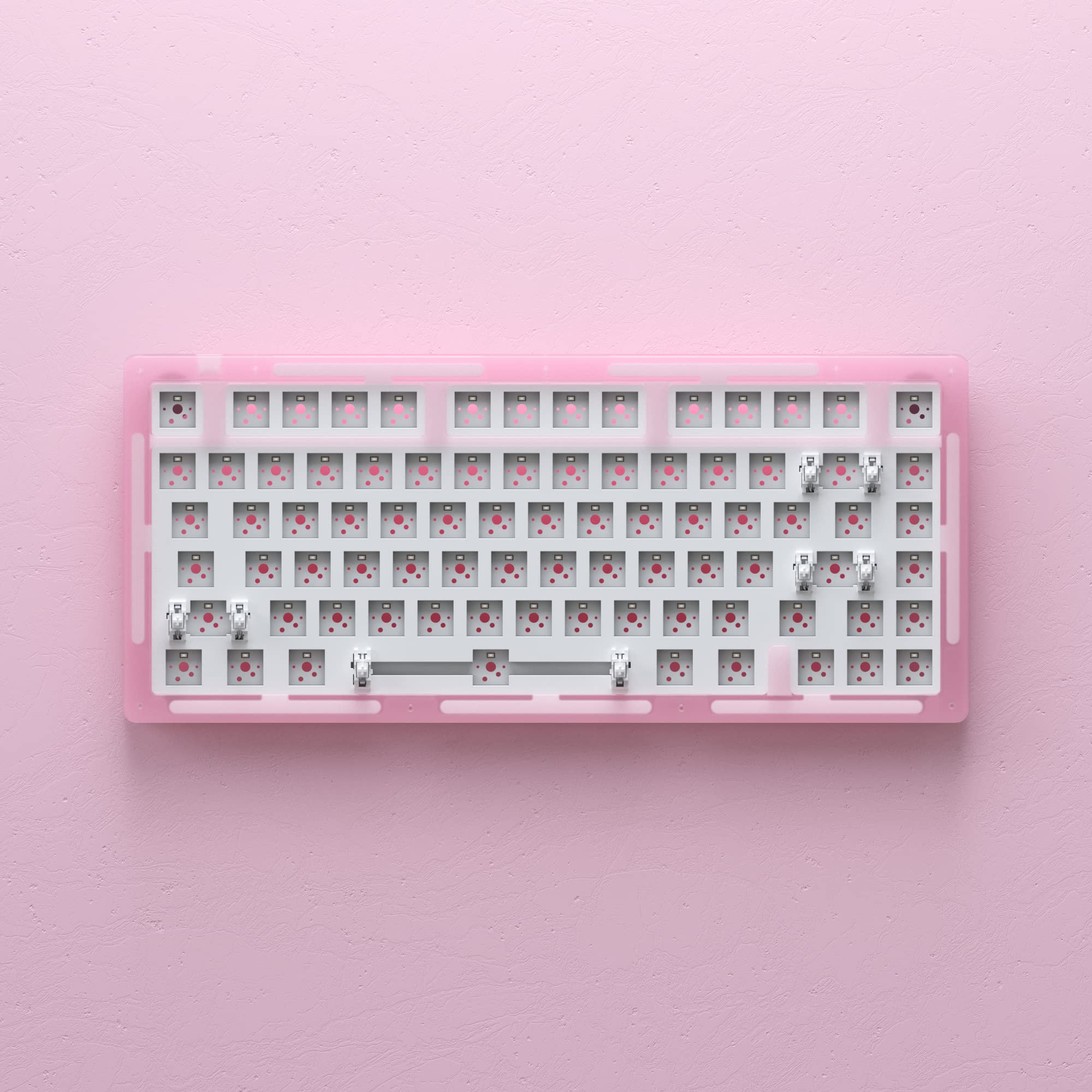 EPOMAKER ACR75 Kit 75% 81-Key Arcylic Gasket Mount Mechanical Keyboard Kit for Windows/Mac/Linus (Pink)