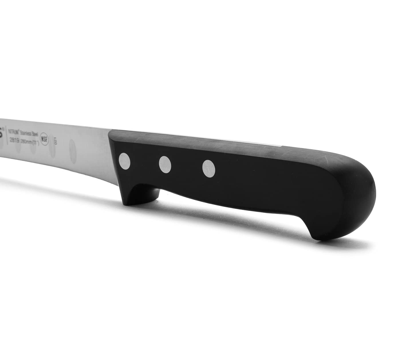 ARCOS Carving Knife 11 Inch Stainless Steel. Ham Slicer Knife to Cut Ham and Meat. Ergonomic Polyoxymethylene Handle and 280mm Blade. Series Universal. Color Black