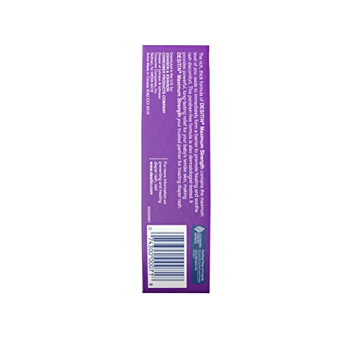 Desitin Maximum Strength Baby Diaper Rash Cream with 40% Zinc Oxide for Treatment, Relief & Prevention, Hypoallergenic, Phthalate- & Paraben-Free Paste, 4 oz