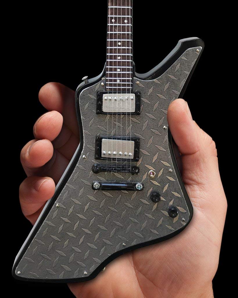 FanMerch Mini Guitar Metallica Collectible James Hetfield Diamond Plate Guitar Replica