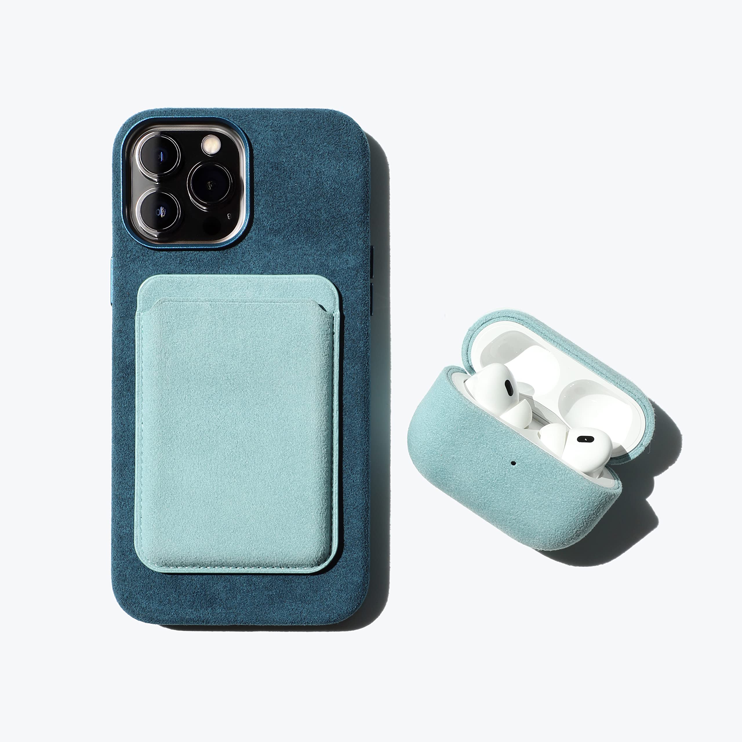 ALMA Alcantara Phone Case for iPhone 13 Series (13 Pro, Navy Blue)