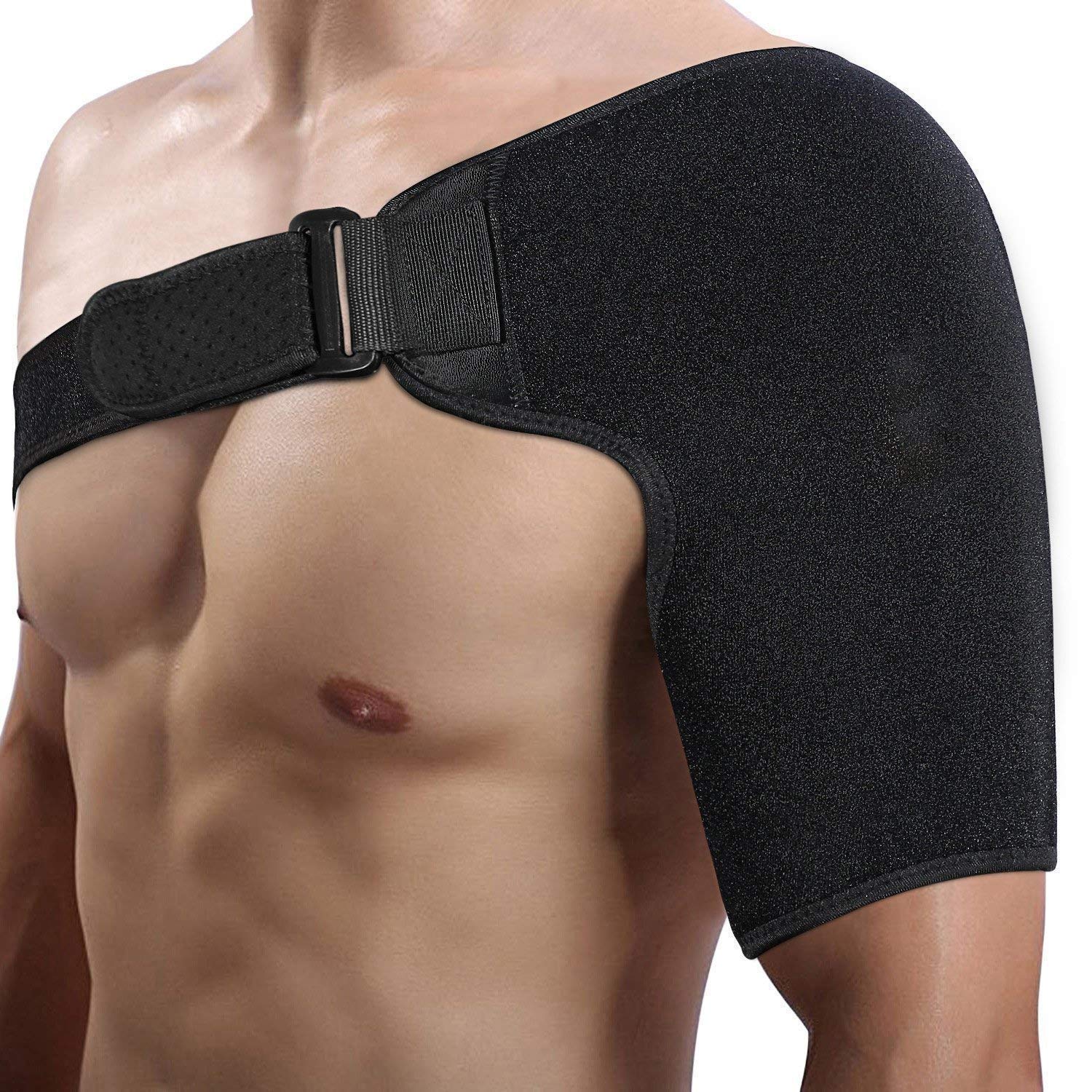 Adjustable Neoprene Shoulder Brace Support for Rotator Cuff Injury Prevention and Recovery,Unisex,Can be Worn on Left or Right Shoulder