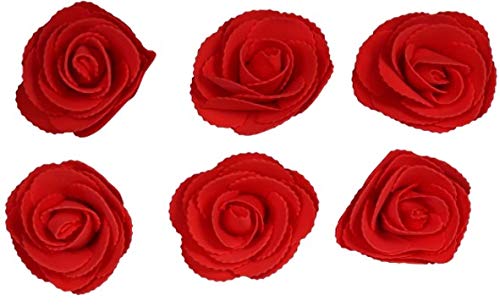 EBK Love Valentine's Day Valentine Sweetest Day 6 Count Potpourri Floral Garden Home Romantic Decor Decoration Rose Blooms and Heart Table Scatter Decorations 50 Count - RED