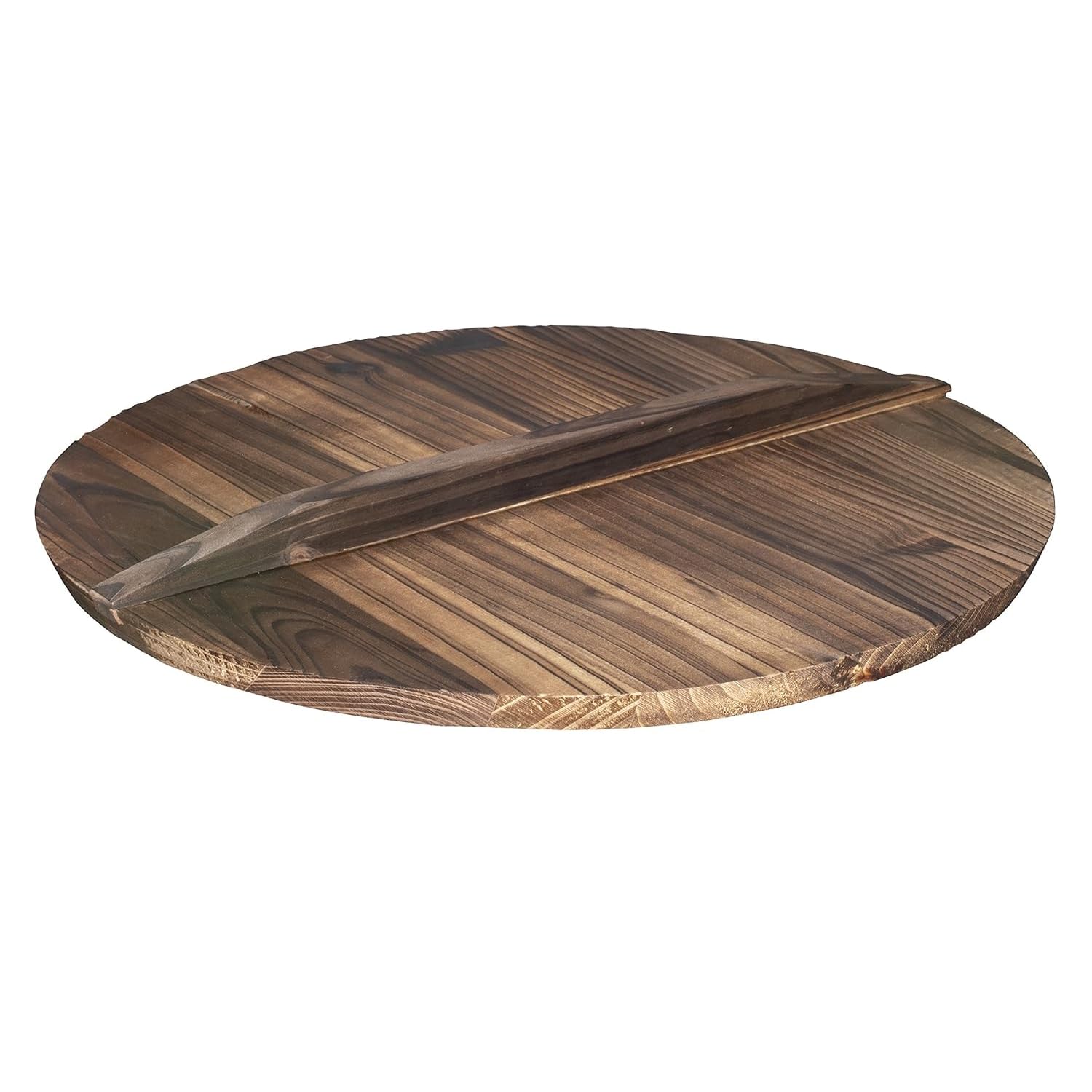 Bruntmor 14 inch Wooden Drop Lid, Wooden Kitchen Accessories, 14" Pan Lid, 14 inch Skillet Lid, Lid for Frying Pan,Wooden Pot Lid, Wood Wok lid, Cooking Accessories
