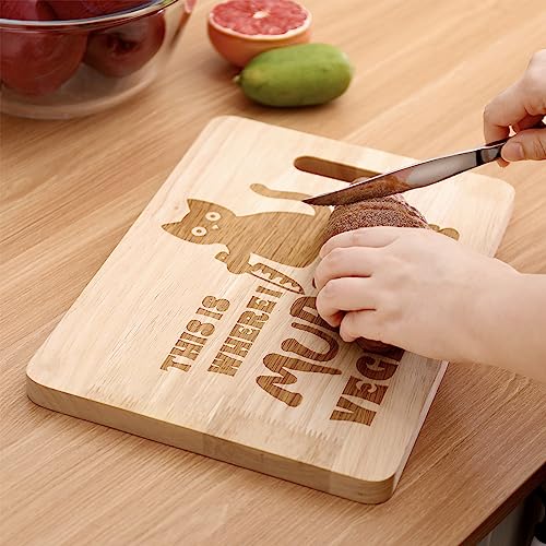 Zingoetrie Funny Black Cat Cutting Board This Is Where I Murder Vegetable Wooden Food Serving Tray Dethawing Engraved Vegan Knife Kitchen Wedding Gift Kitten Lover Dietitian Women Halloween Home Decor