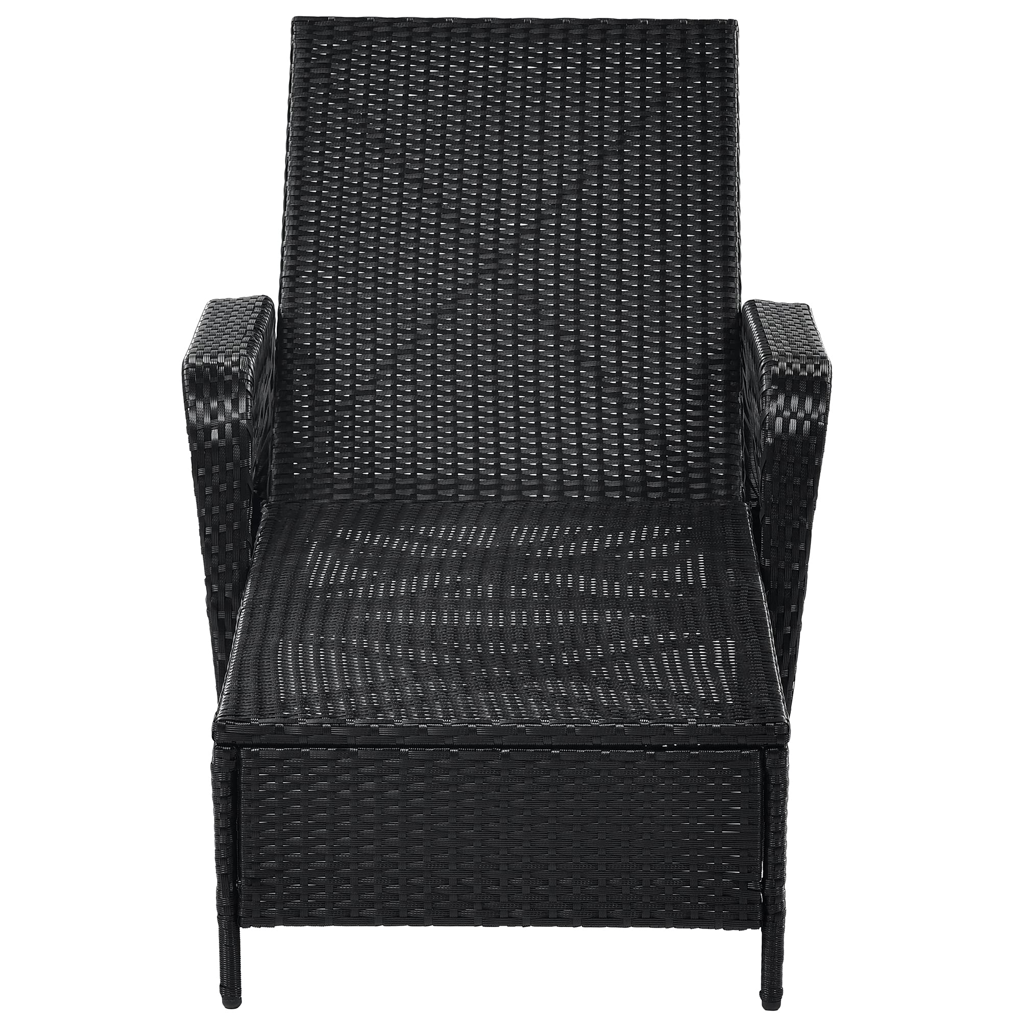 ALPTEC Outdoor Patio Pool PE Rattan Wicker Chair Wicker Sun Lounger, Adjustable backrest
