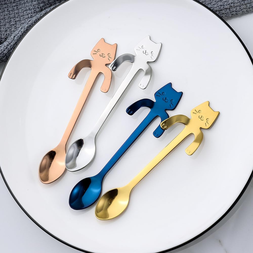 Eternal Spirit Beauty 4 in 1 Coffee, with GANODERMA (REISHI) โ Pack of 6. Bonus 1 Stainless Steel Cute Mini Cat Spoon, Assorted Colors