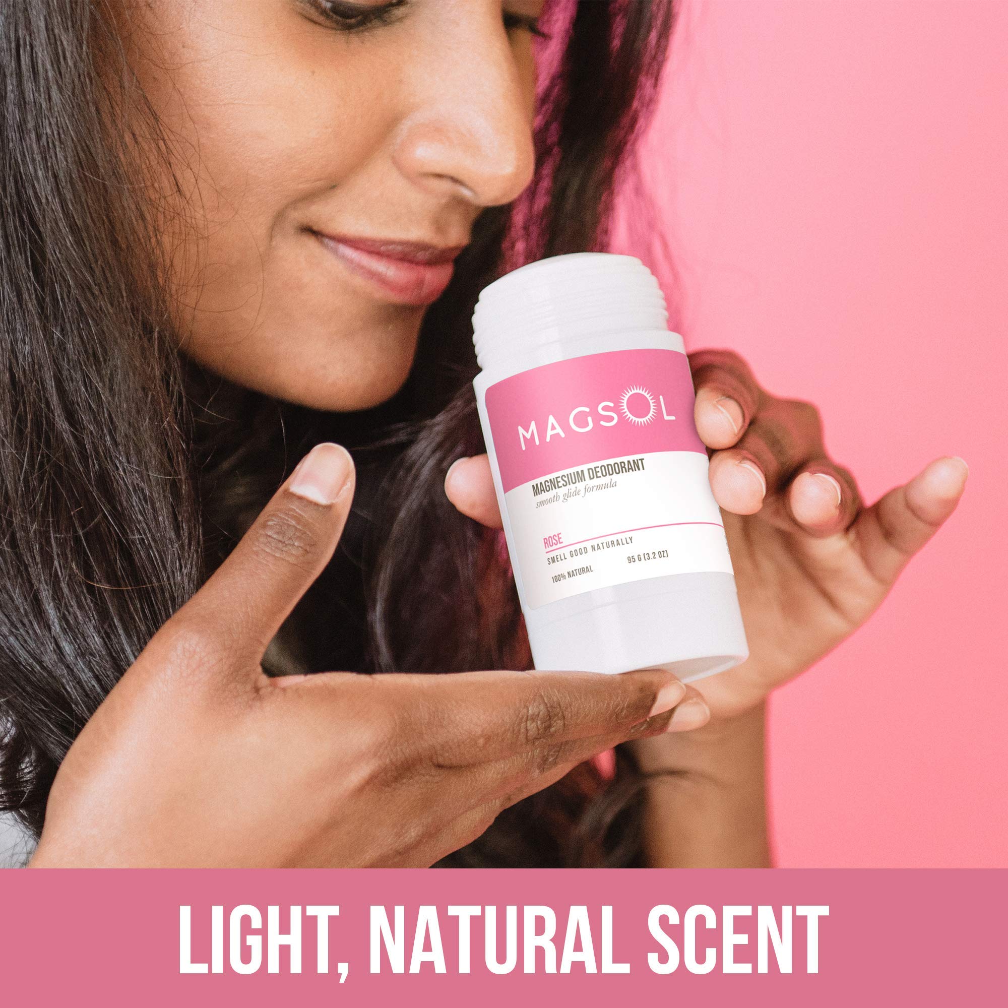 MAGSOL Organics Natural Deodorant for Women - Aluminum Free Deodorant for Women, Rose, 3.2 oz