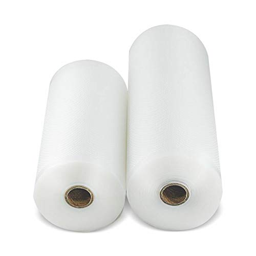 Vacuum Sealer Bags, 2 Rolls 11" x 50' and 8" x 50' Commercial Grade Sealer Saver Rolls for Foodsaver and Sous Vide