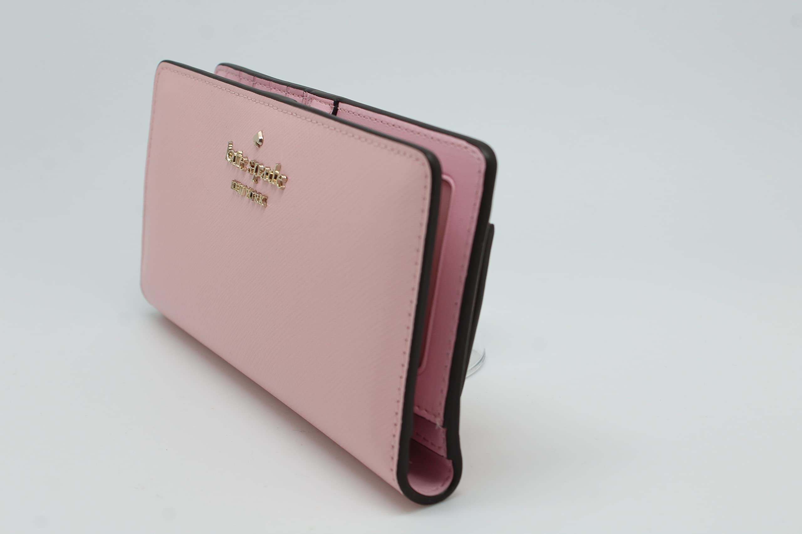 Kate Spade New York Staci Saffiano Leather Large Slim Bifold Wallet Light Crepe