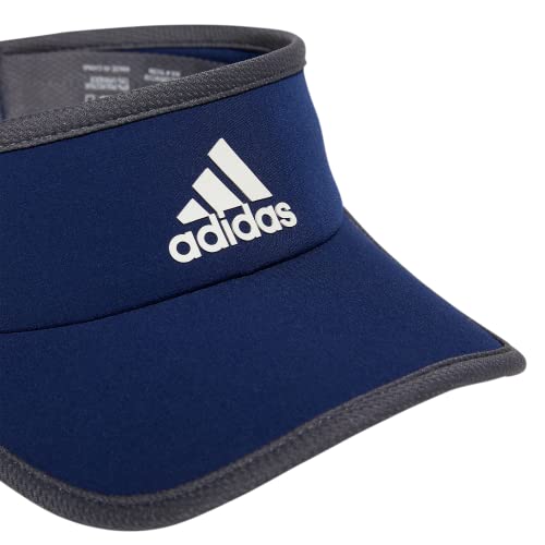 adidas Men's Superlite Adjustable Fit Sport Performance Visor, Dark Blue/Onix Grey/White, One Size