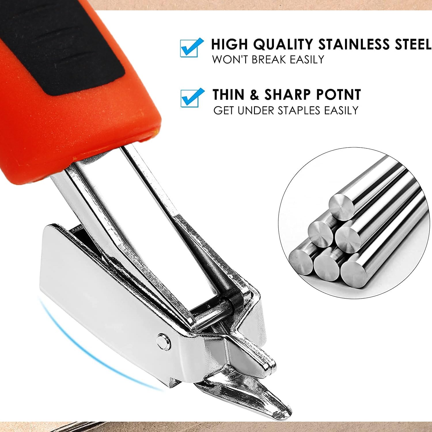 Alimtee 6 Pcs Staple Removers Heavy Duty Staple Puller, Upholstery Tool Industrial Staple Remover for Furniture, Floor, Carpet, Carton (6 Pack) (6 Pack)