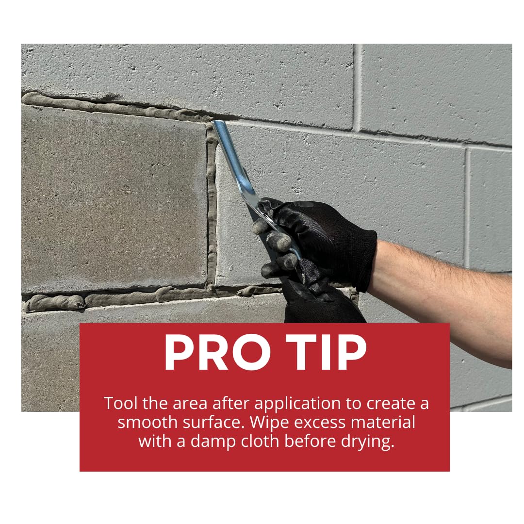 Akona Mortar Repair Tube - Tuckpointing, Sealing, & Repairing Stone, Brick, & Block Walls, Gray, Paintable, Fast Drying (10 Ounce, 1)