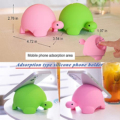Cute Phone Stand for Desk, Soft Silicone Desktop Phone Holder iPhone Stand - Creative & Fun Design - Put from Any Angle, Animal Cell Phone Stand Suitable for All Smartphones (Pink)