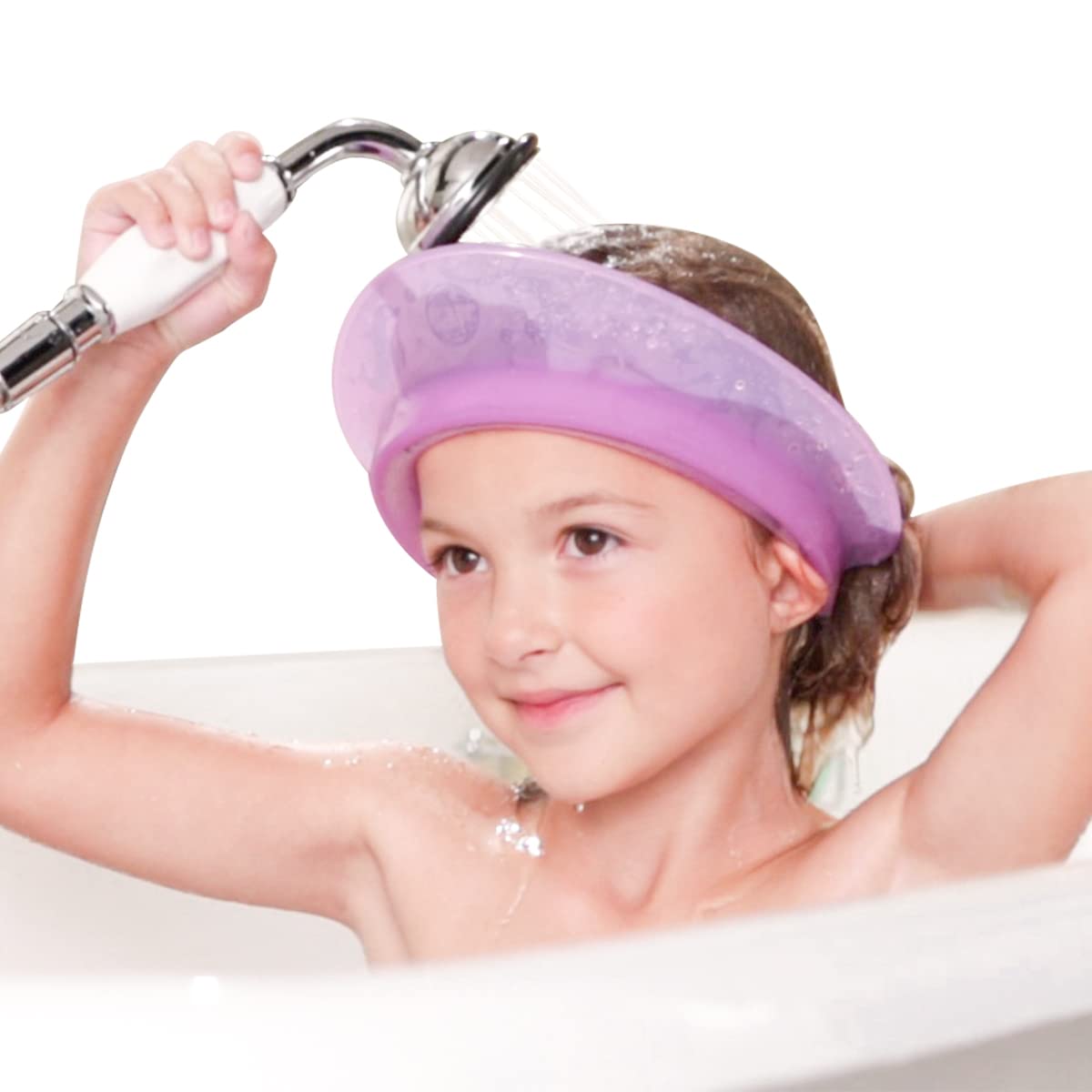Kair Air Cushioned Bath Visor, Shower Cap For Kids, Hair Washing Hat For Toddlers Adults, Purple