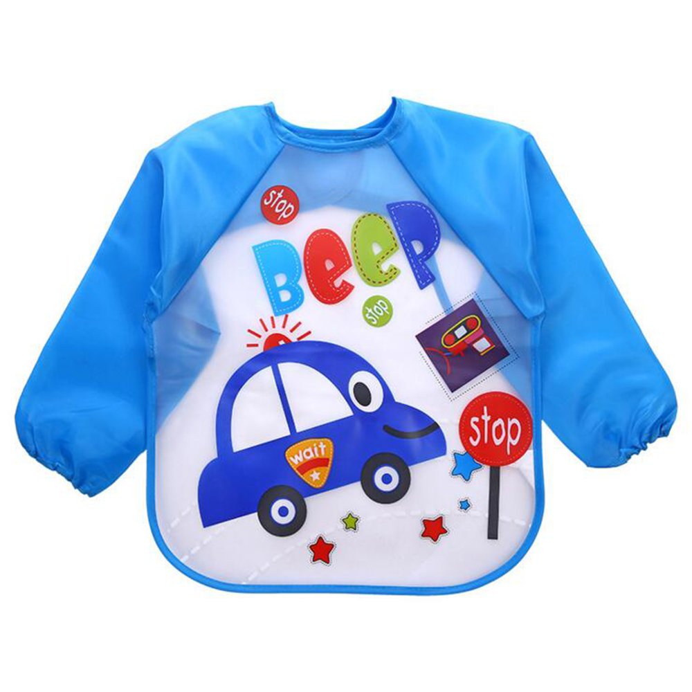 EchoDone 4 Packs Waterproof Children's Art Smock Kids Painting Aprons Long Sleeve Smock for Eating 1-4 Years