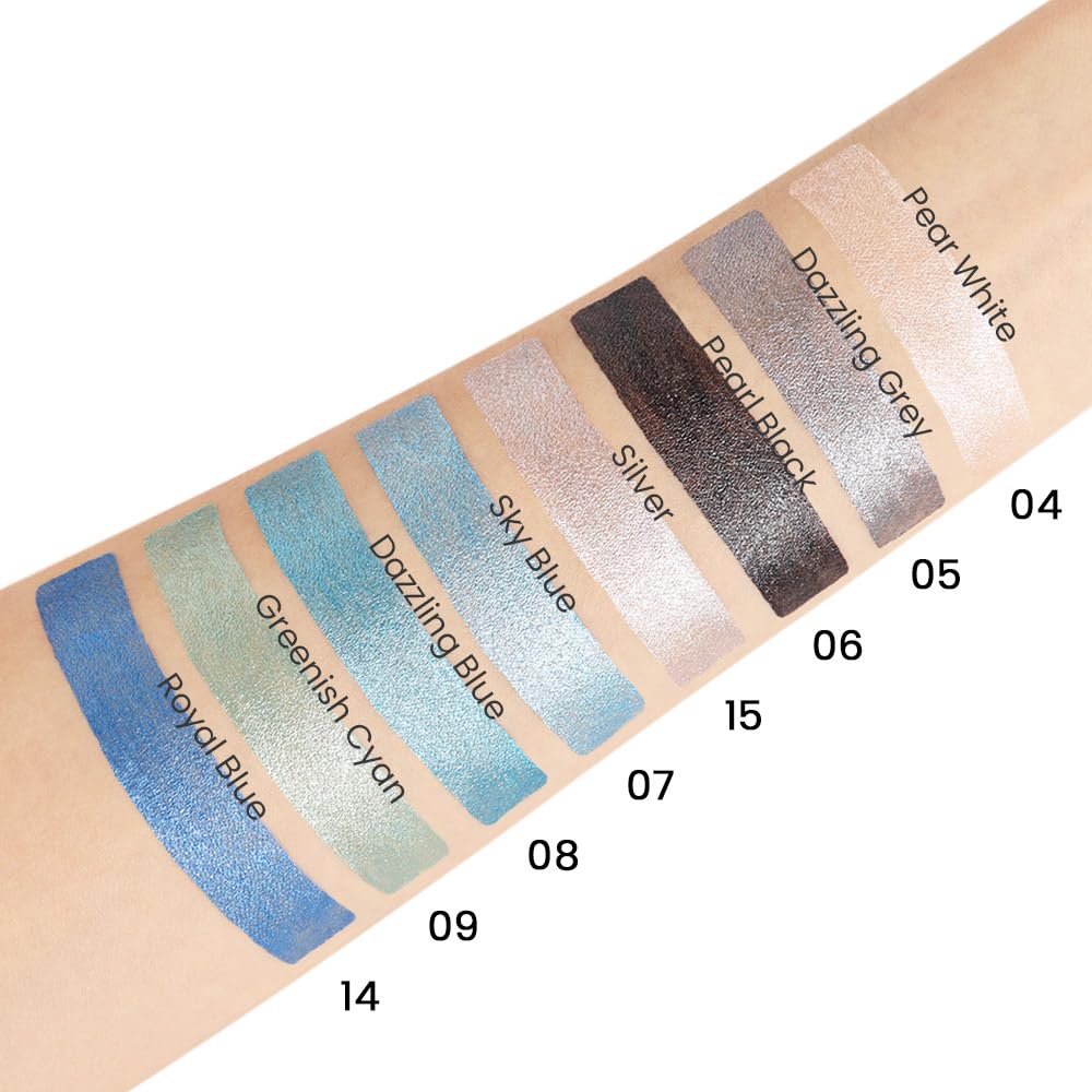 AMY'S DIARY Eyeshadow Pencil Cream Stick 4Pcs Set, Eye Eyeshadow Waterproof Pearl White Black Grey Silver Shimmer Metallic Eyeshadow Crayon Stick Sombras En Crema Para Ojos (Set01)