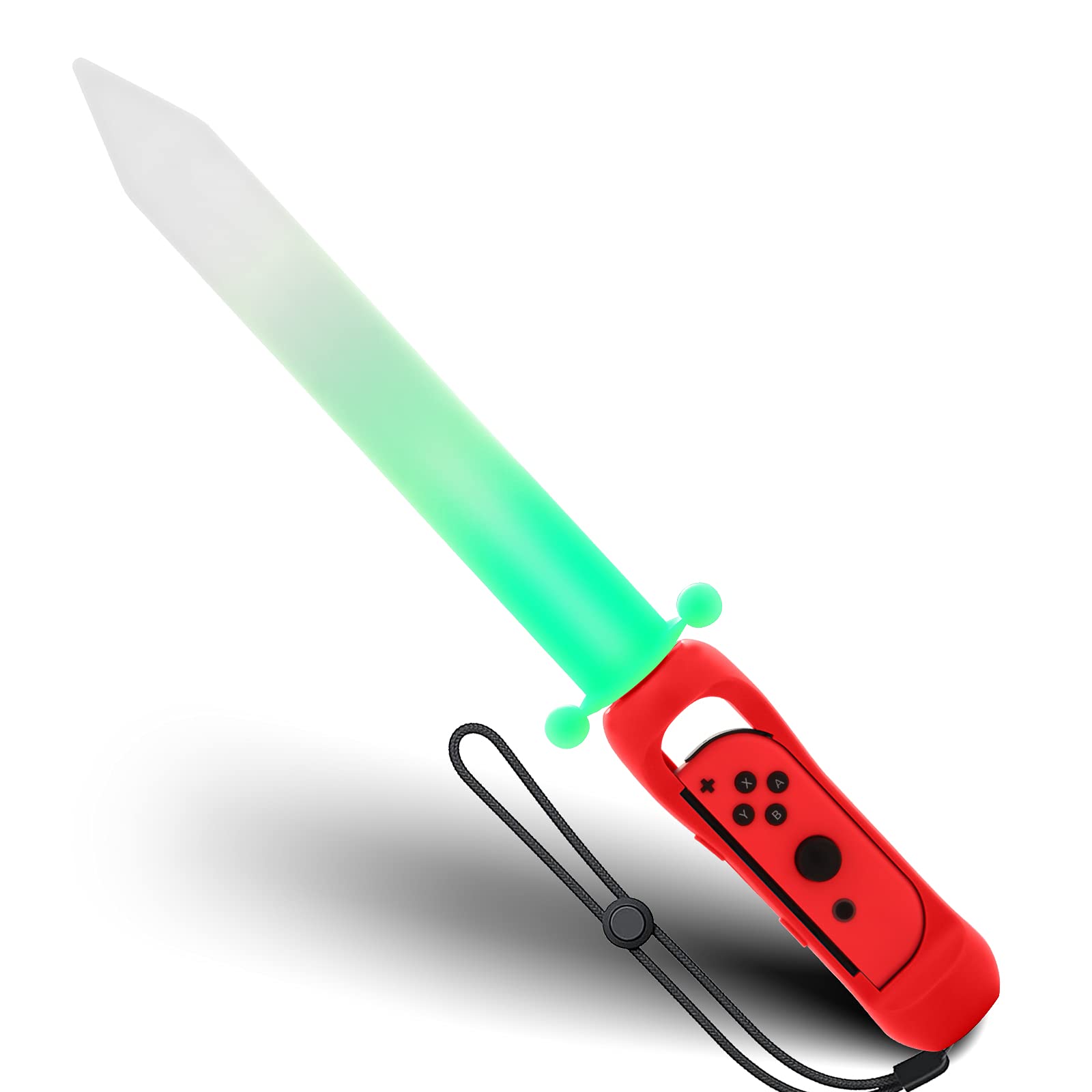 ECHZOVE LED Game Sword for Nintendo Switch Joy-Con, Hand Grip for Skyward Sword Switch Game with Hand Strap - Red