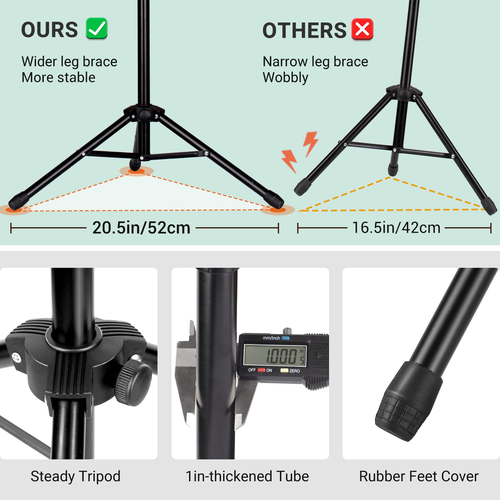 CAHAYA Sheet Music Stand with Carry Bag Notes Books Stand Laptop Stand Tablet Desk Top Stand CY0234