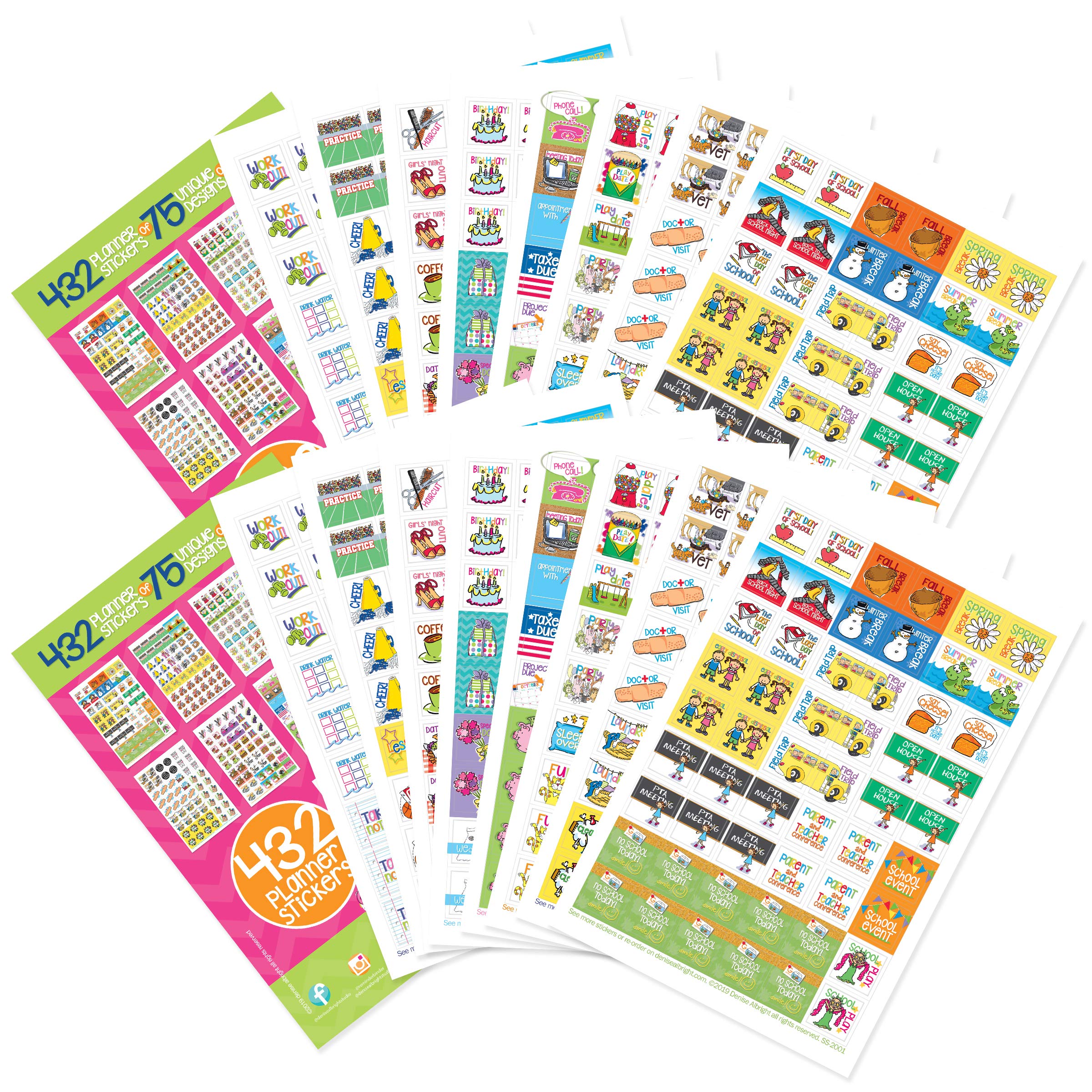Busy Mom Planner Sticker Collection for Calendars, Planners. Appointment Reminder Stickers, Doctors, School, Birthdays, Play Dates, Events, Scrapbook, Wedding, Vacation | 864 Stickers