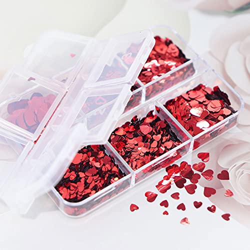 Holographic Nail Art Glitter 3D Holographic Nail Sequins Hollow Heart Glitters Flakes for Nail Art Craft