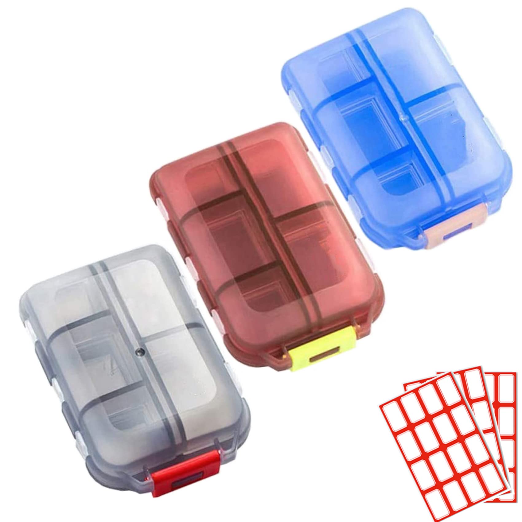 Alkyne Homezo Pill Case, Homezo 10 Grids Pill Case, Premium 10-Compartment Pill Organizer with Lock Button - Perfect for Daily Use and Travel (C-3)