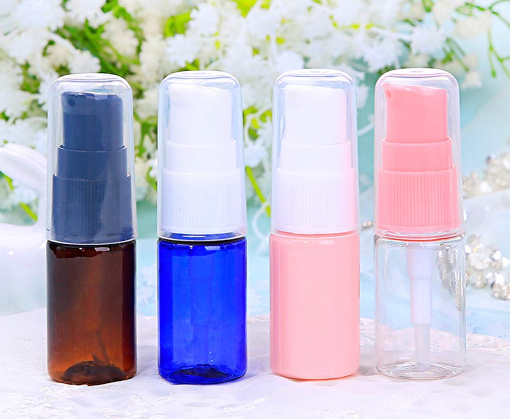 erioctry 10ML Portable Empty Refillable Bottle Cream Shampoo Lotion Treatment Pump Bottle with Cap Travel Bottles Toiletries Liquid Container for Cosmetic Make-up Pack of 6 (Brown)