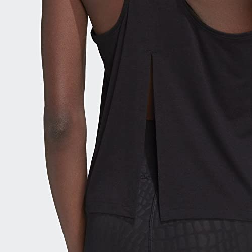 adidas Women's Training Icons 3 Bar Logo Tank 2.0, Black, Small