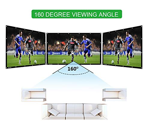 APAINI 16:9 Foldable 120 inch Projector Screen PVC Fabric Projection Screen for Education Office Home Theater Outdoor Cinema