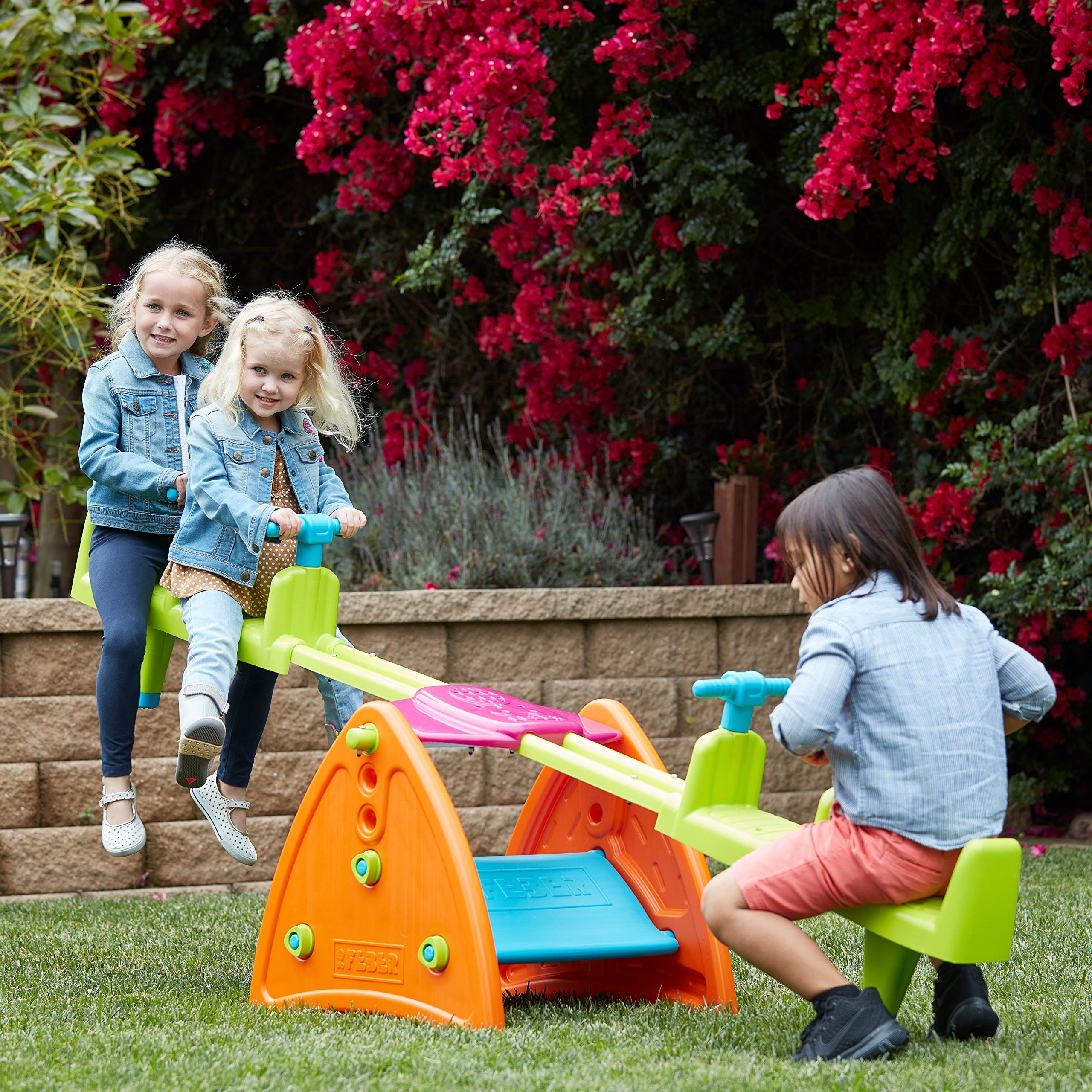 ECR4Kids Quad Seesaw Teeter-Totter for 4 Kids - Sturdy and Durable for Home, Daycare or Preschool Use, Large