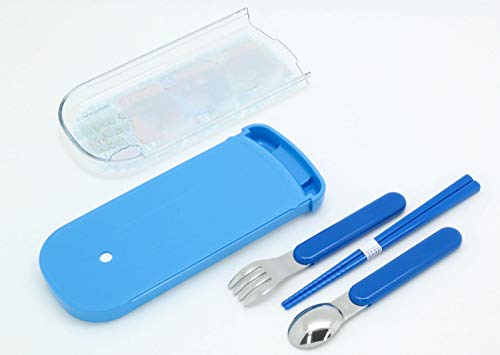 オーエスケー OSK CT-20 Lunch Box, Sliding Lid Trio, Thomas the Tank Engine (Chopsticks, Spoon, Fork, Easy to Open and Close), Made in Japan, Dishwasher Safe