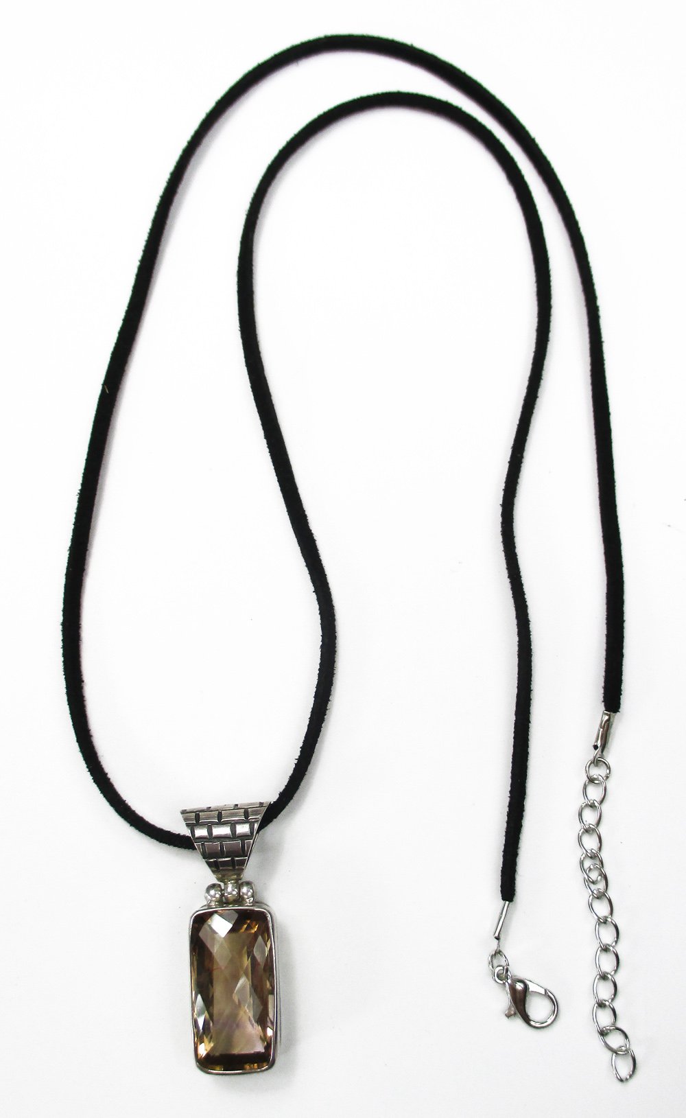 ALL in ONE 10pcs Faux Leather Suede Cord Necklace with Lobster Clasp Extended Chain (25", Black)