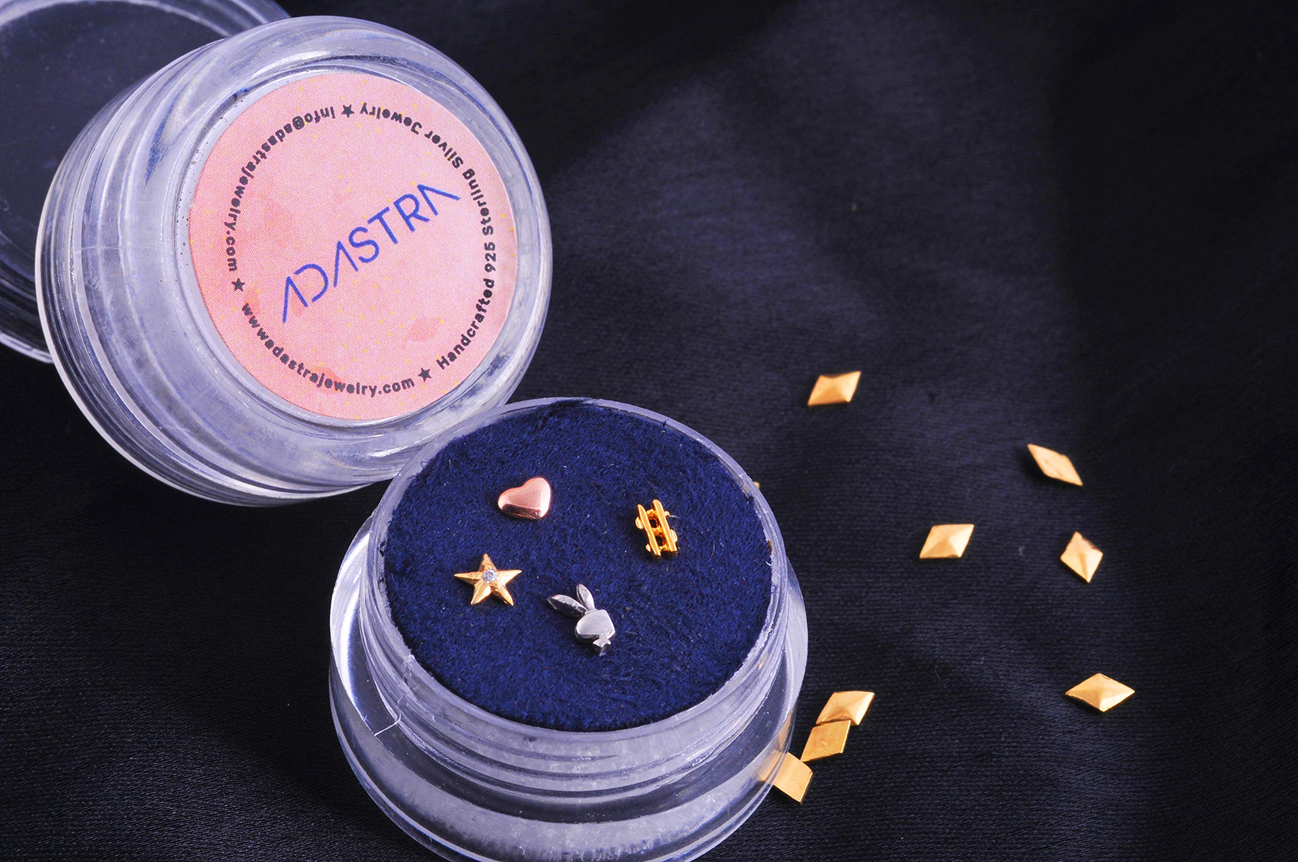 Adastra Blings Music Note Tooth Gems 18k Yellow Gold over 925 Sterling Silver Treble Clef instruments Nail Stickers
