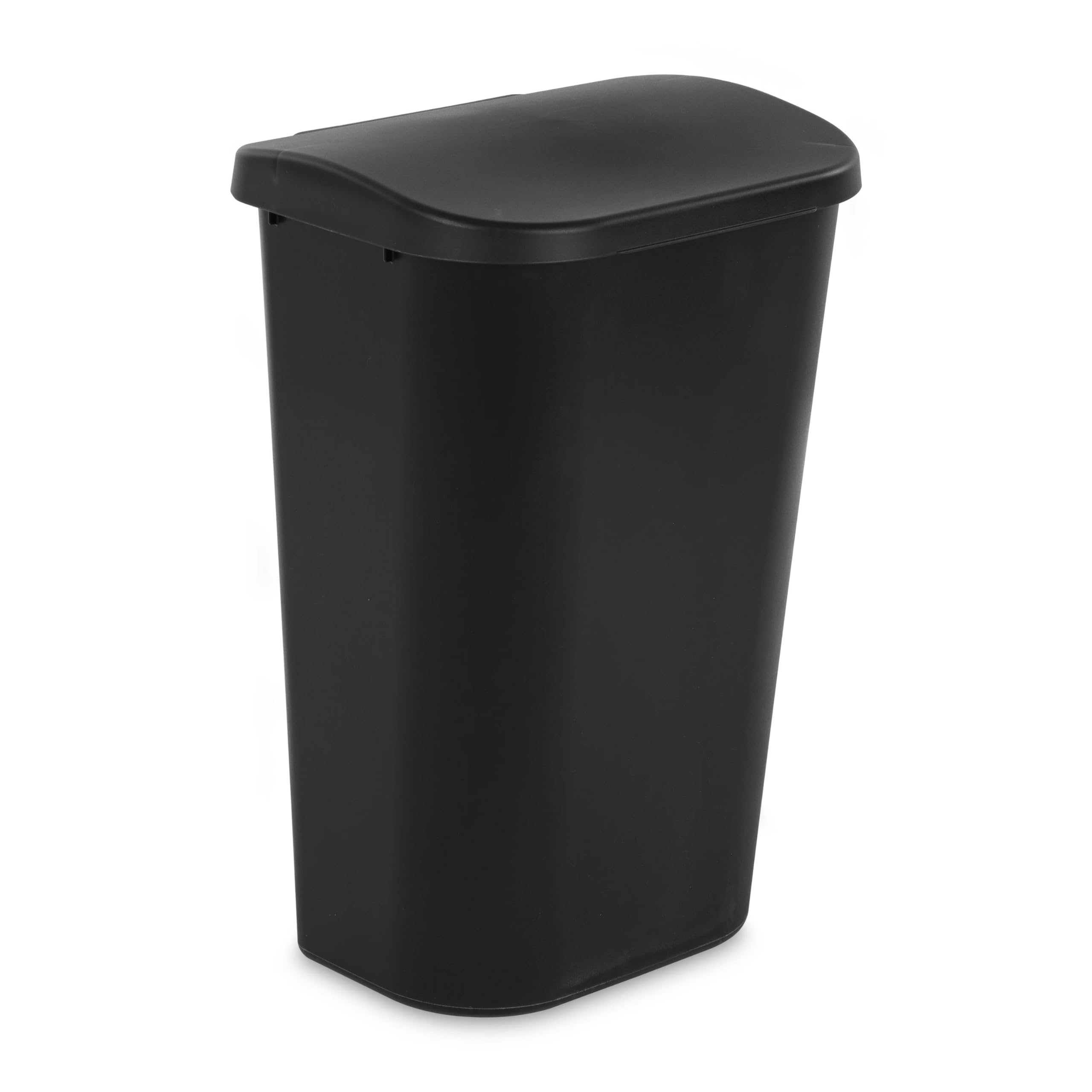 BHCHA 11.3 Gal. Lift Top Wastebasket Plastic, Black
