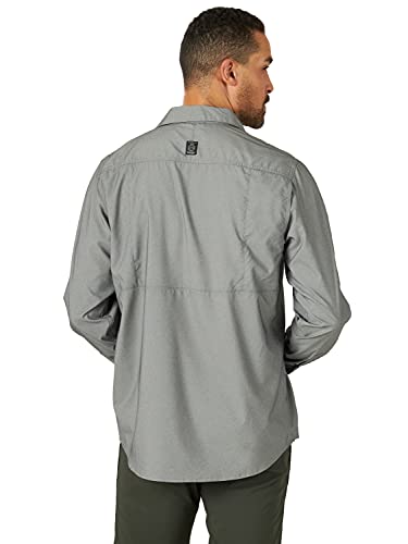 ATG by Wrangler Men's Big & Tall Long Sleeve Hike to Fish Shirt, Mist, 4X